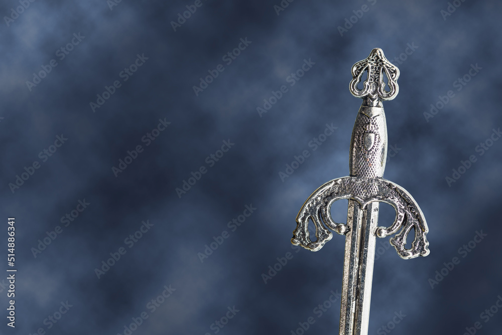 Mysterious and megical medieval sword / knightly arming sword, silver ...