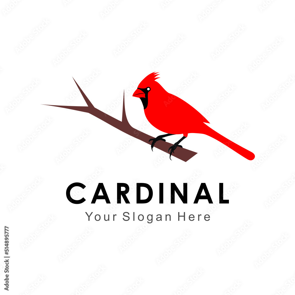 cardinal bird logo Stock Vector | Adobe Stock