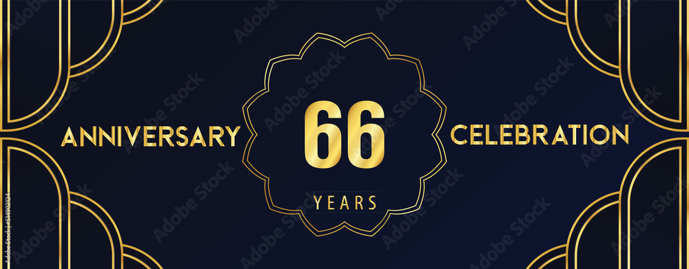 66 years anniversary celebration design template Vector. Premium design ...
