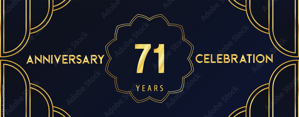 Vetor de 71 years anniversary celebration design template Vector ...