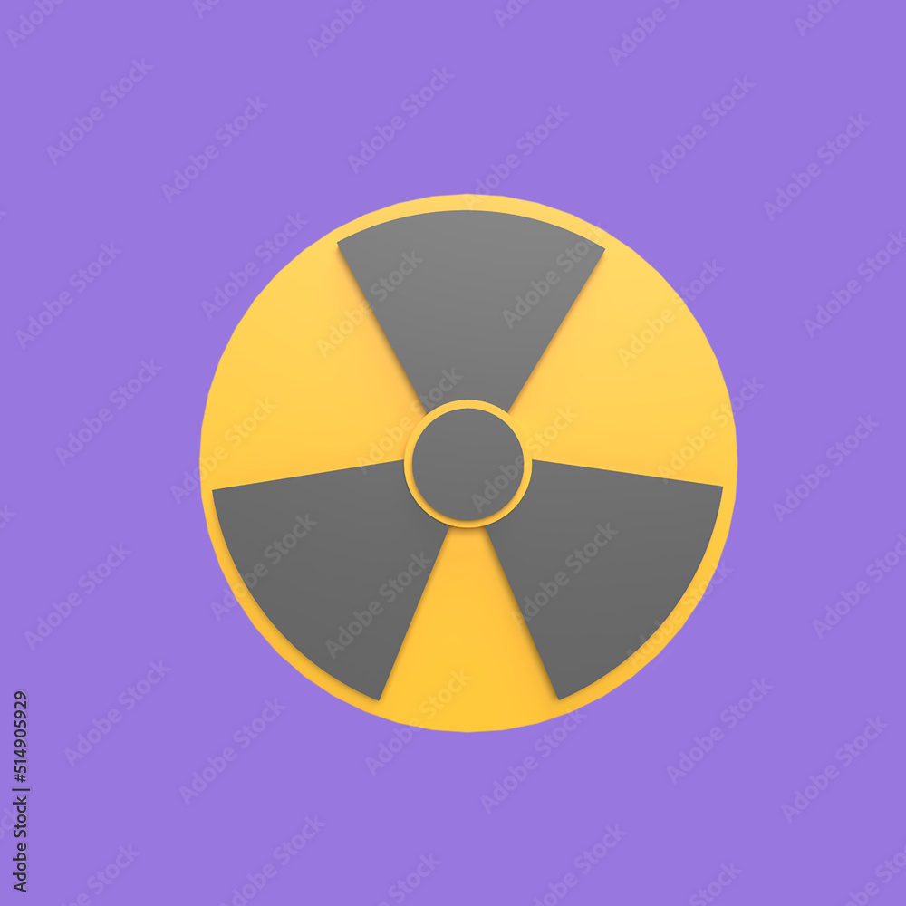 Nuclear badge 3d icon model cartoon style concept. render illustration ...