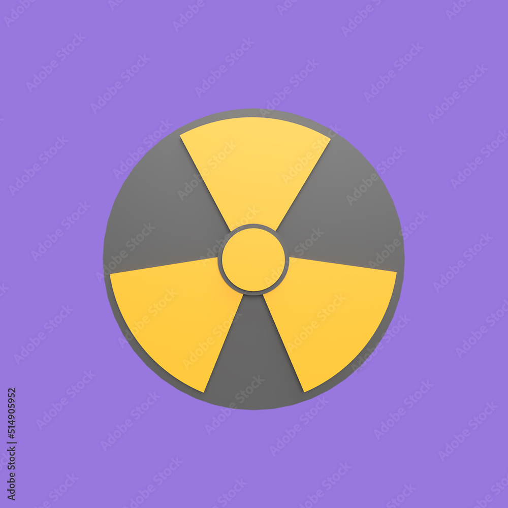 Nuclear badge 3d icon model cartoon style concept. render illustration ...