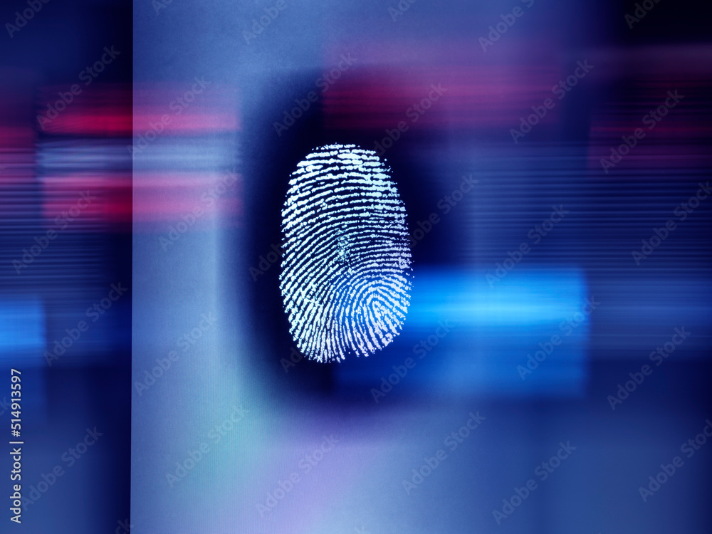 Fingerprint being scanned for access Stock Photo | Adobe Stock