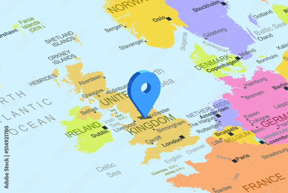 united kingdom map europe