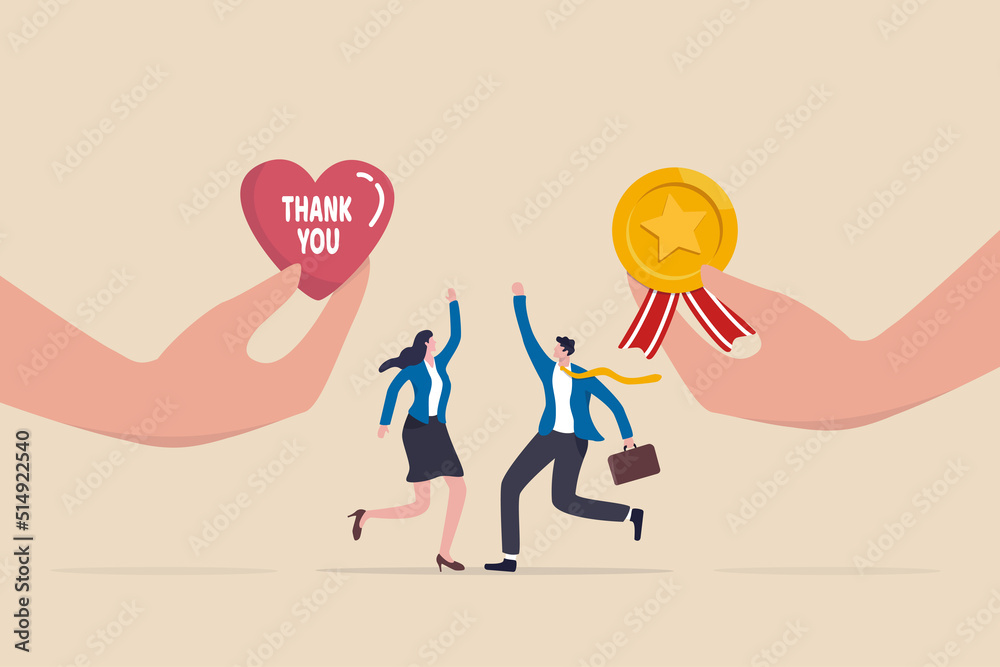 Employee appreciation, giving thank you or recognition award to best ...