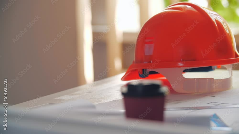 4k slow motion video of place of work background with different work ...