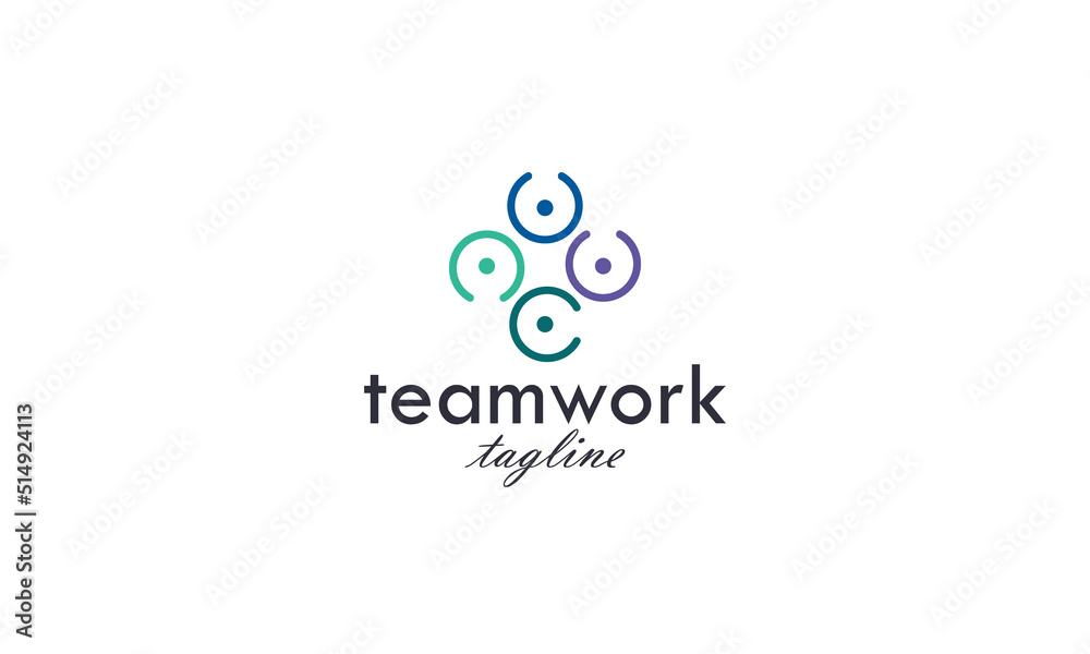 Teamwork logo design concept for business identity. Stock Vector ...