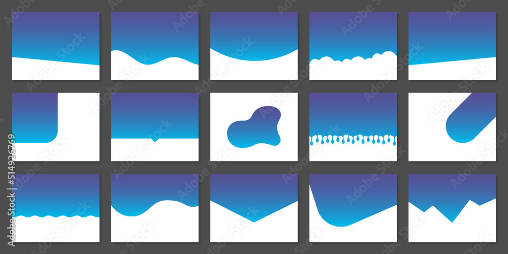Template of Modern Dividers Shapes for Website Pictogram Set. Curve ...