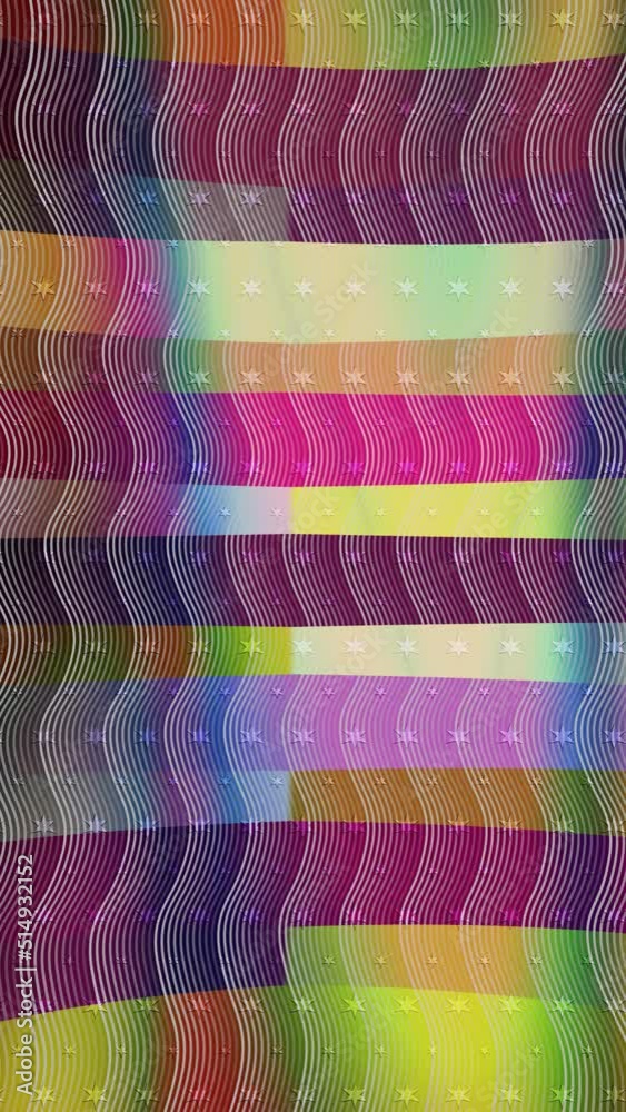 Spectrum Wave Color Bars Flickering Stars Motion Background. Computer ...