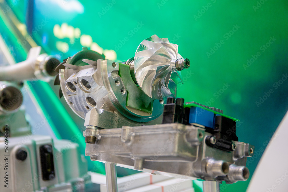 Cut Model of E-Charger (Electrical Turbocharger) Stock Photo | Adobe Stock