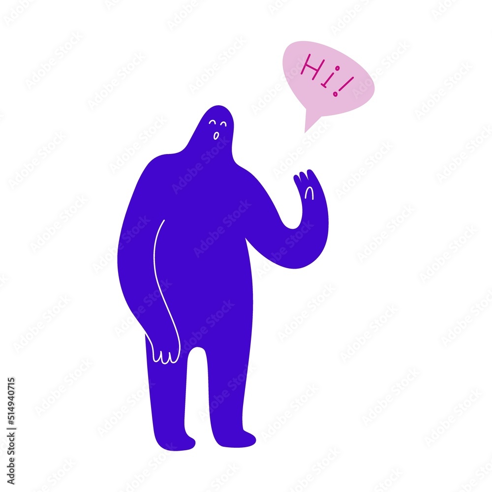 Cute disproportionate cartoon persons vector illustration. Adult humans ...