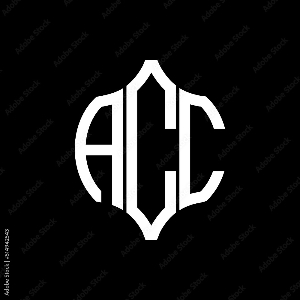 ACC letter logo. ACC best black background vector image. ACC Monogram ...