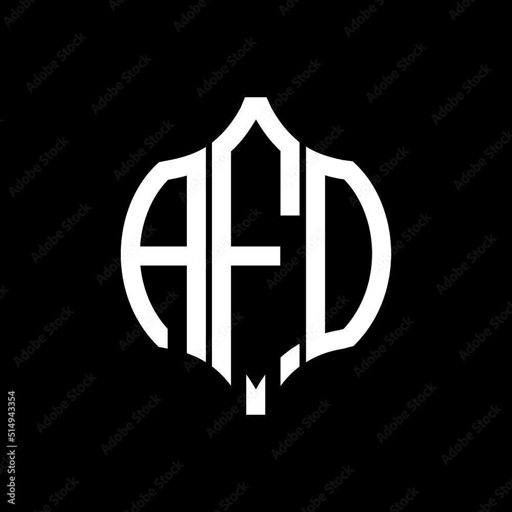 AFO letter logo. AFO best black background vector image. AFO Monogram ...