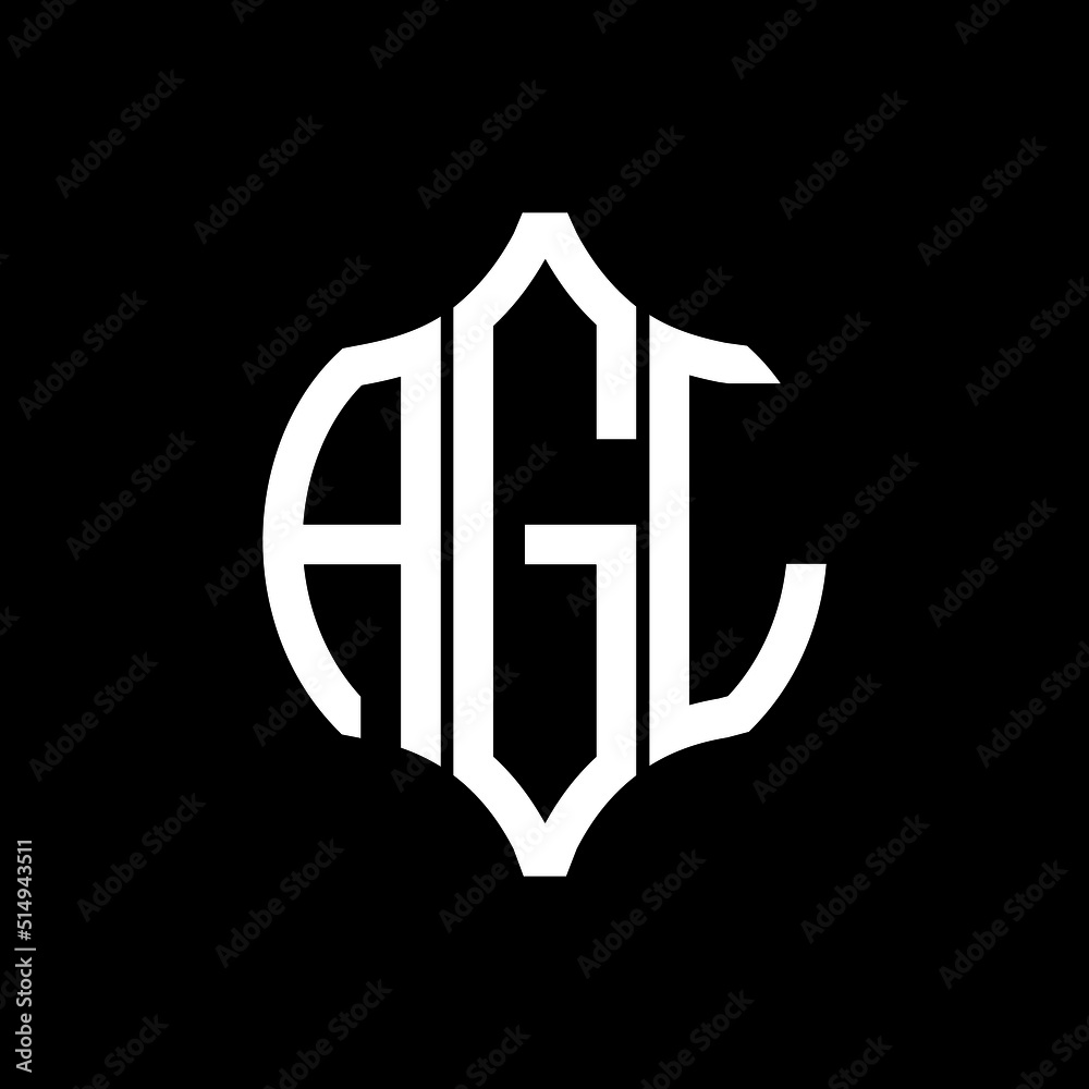 Vecteur Stock AGL letter logo. AGL best black background vector image ...