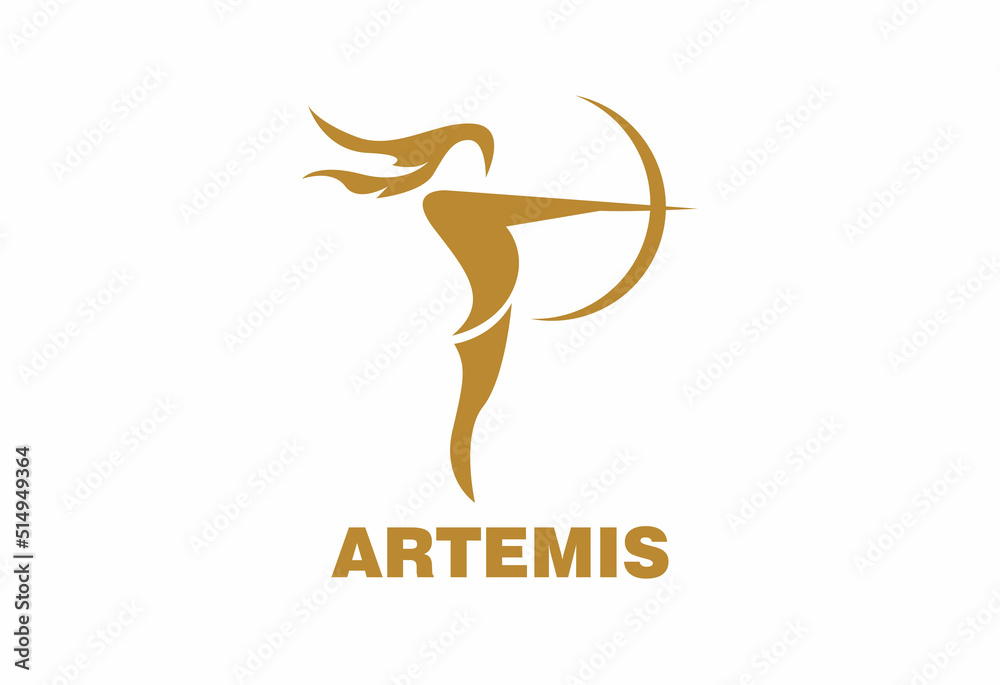 Artemis logo design archery illustration logo vector Stock Vector ...