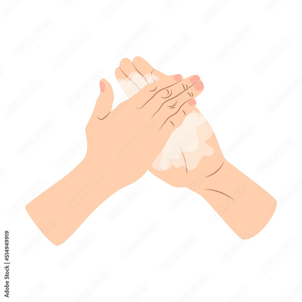 Hands washing steps. Hand hygiene cartoon illustration. Using liquid ...