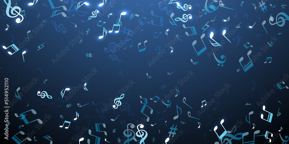 Poster Musical note symbols vector background. Melody – Wall Art ...