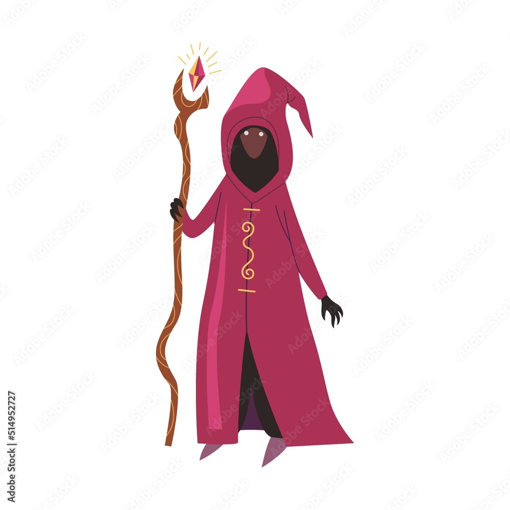 Evil sorcerer. Fantasy cartoon character illustration. Fairytale humans ...