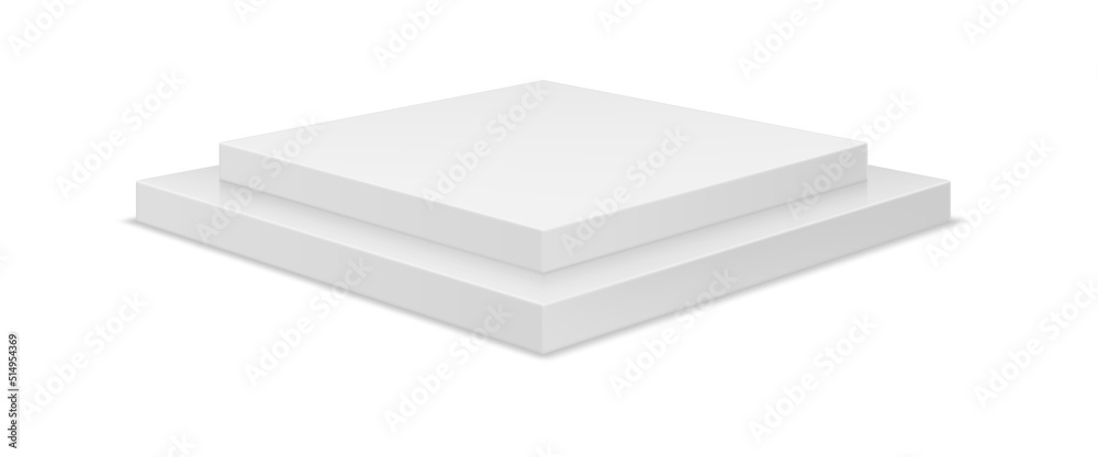Square realistic 3D podium, arena stage platform. Blank arena in ...