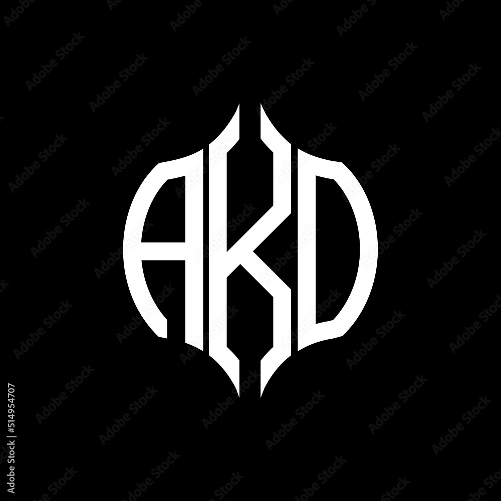 AKO letter logo. AKO best black background vector image. AKO Monogram ...
