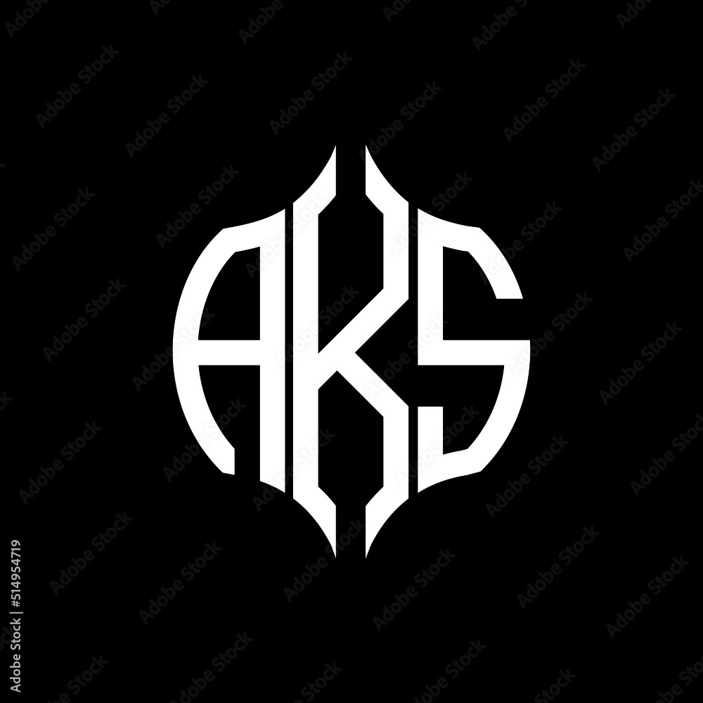 AKS letter logo. AKS best black background vector image. AKS Monogram ...