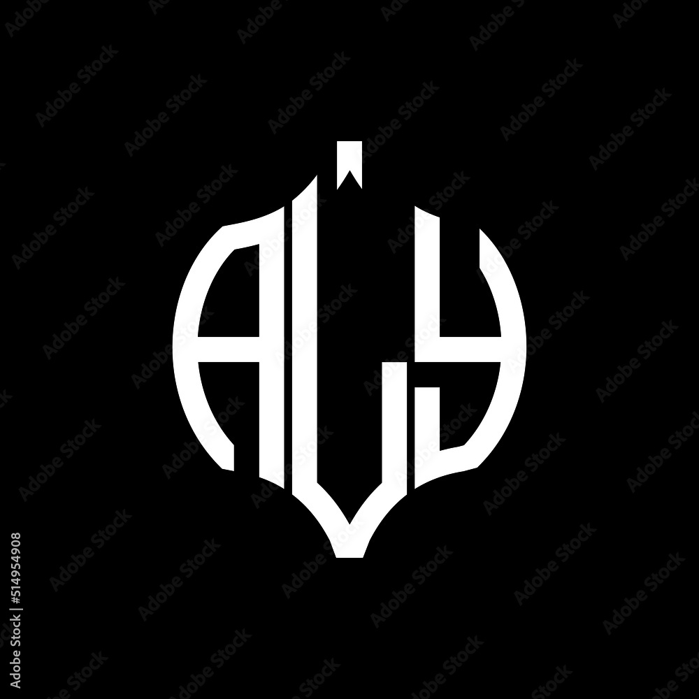 ALY letter logo. ALY best black background vector image. ALY Monogram ...