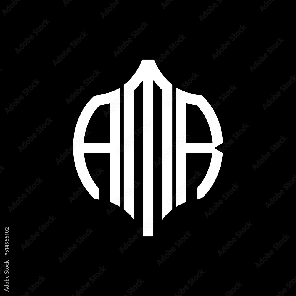AMR letter logo. AMR best black background vector image. AMR Monogram ...