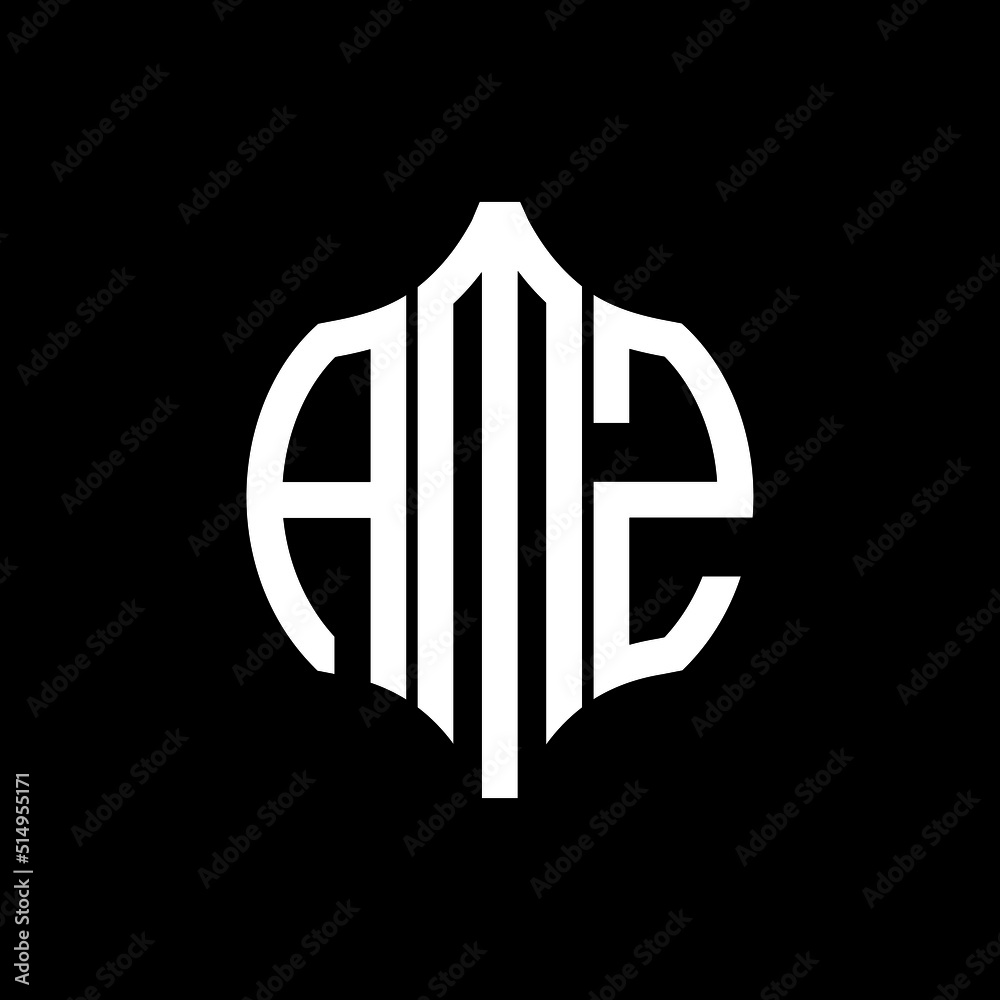 AMZ letter logo. AMZ best black background vector image. AMZ Monogram ...