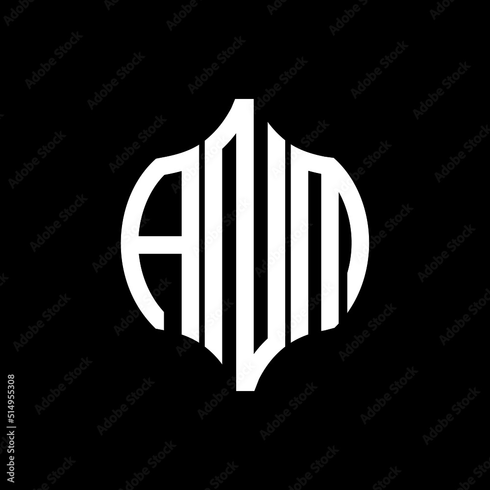ANM letter logo. ANM best black background vector image. ANM Monogram ...