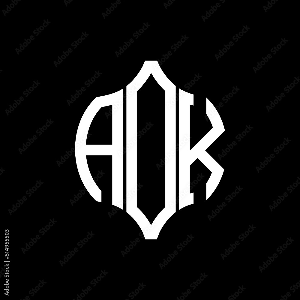 AOK letter logo. AOK best black background vector image. AOK Monogram ...