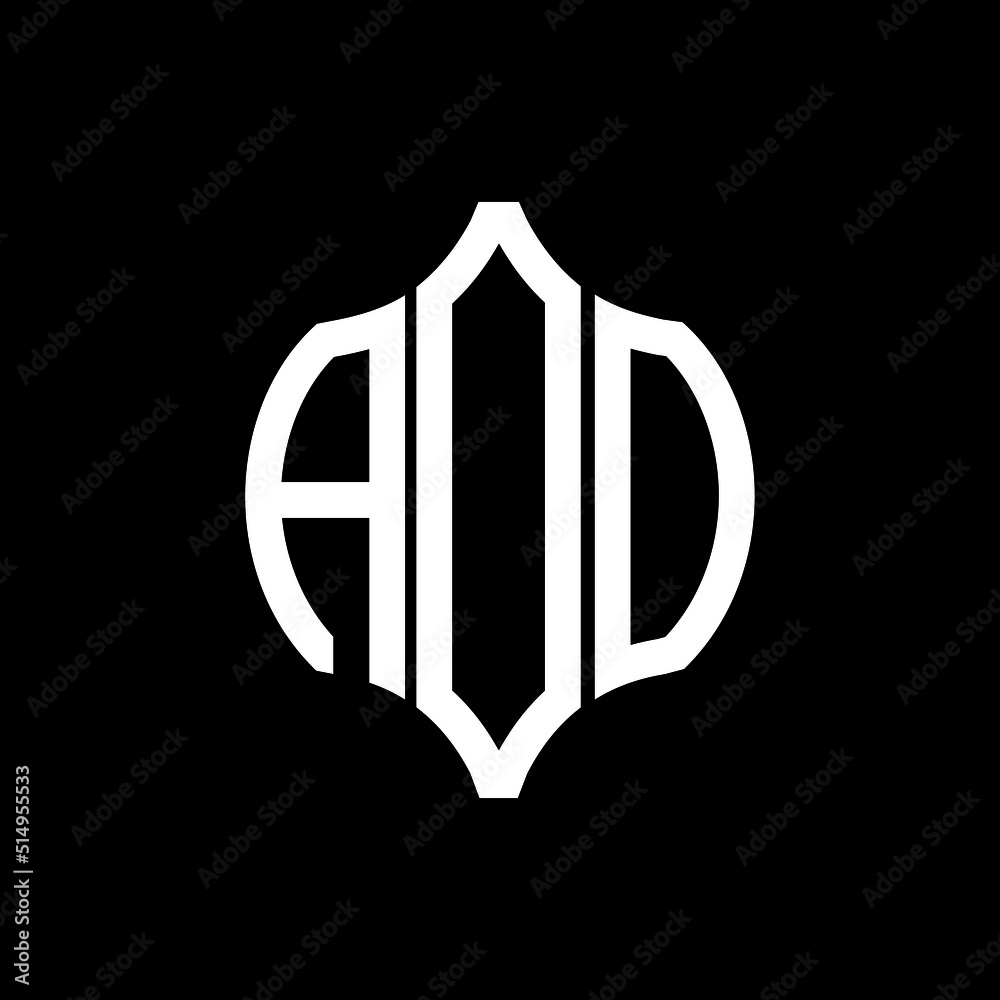 AOO letter logo. AOO best black background vector image. AOO Monogram ...