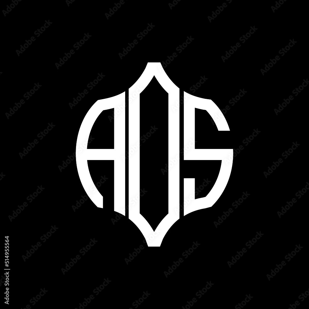 AOS letter logo. AOS best black background vector image. AOS Monogram ...