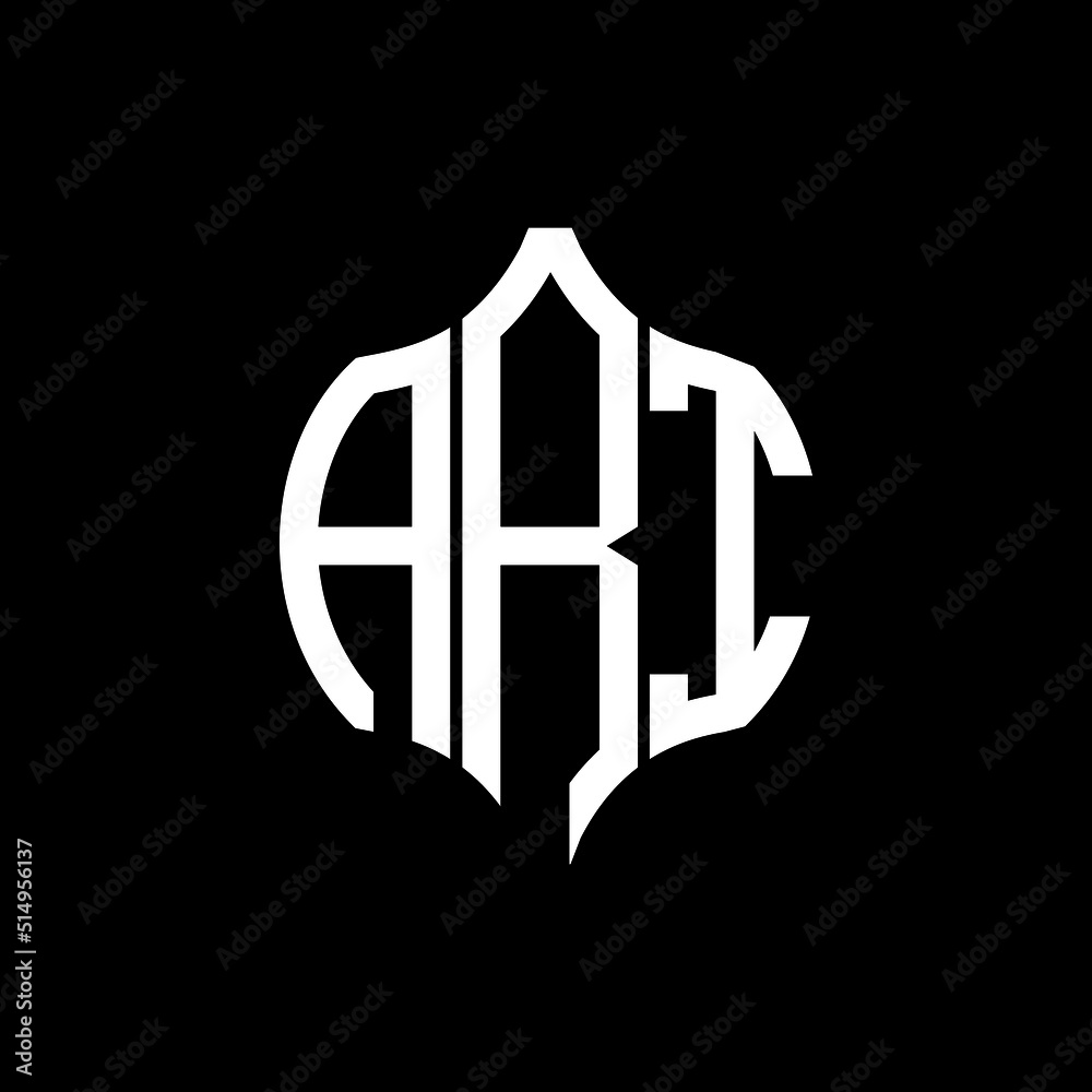 ARI letter logo. ARI best black ground vector image. ARI Monogram logo ...