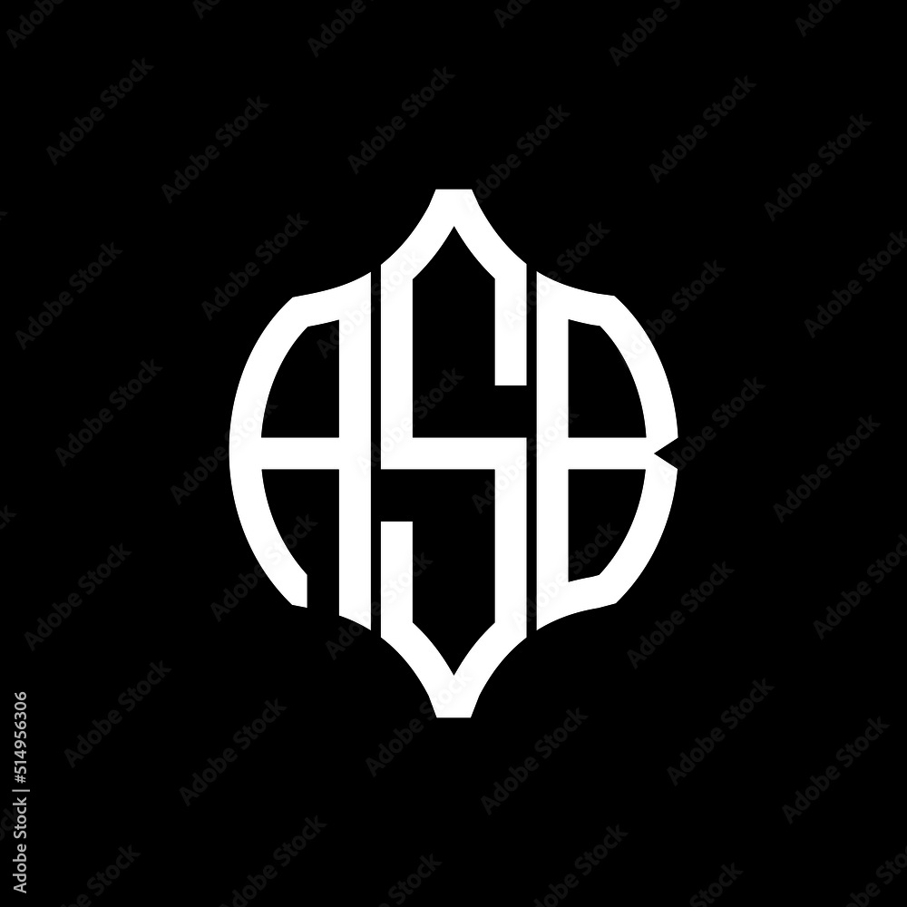 ASB letter logo. ASB best black ground vector image. ASB Monogram logo ...