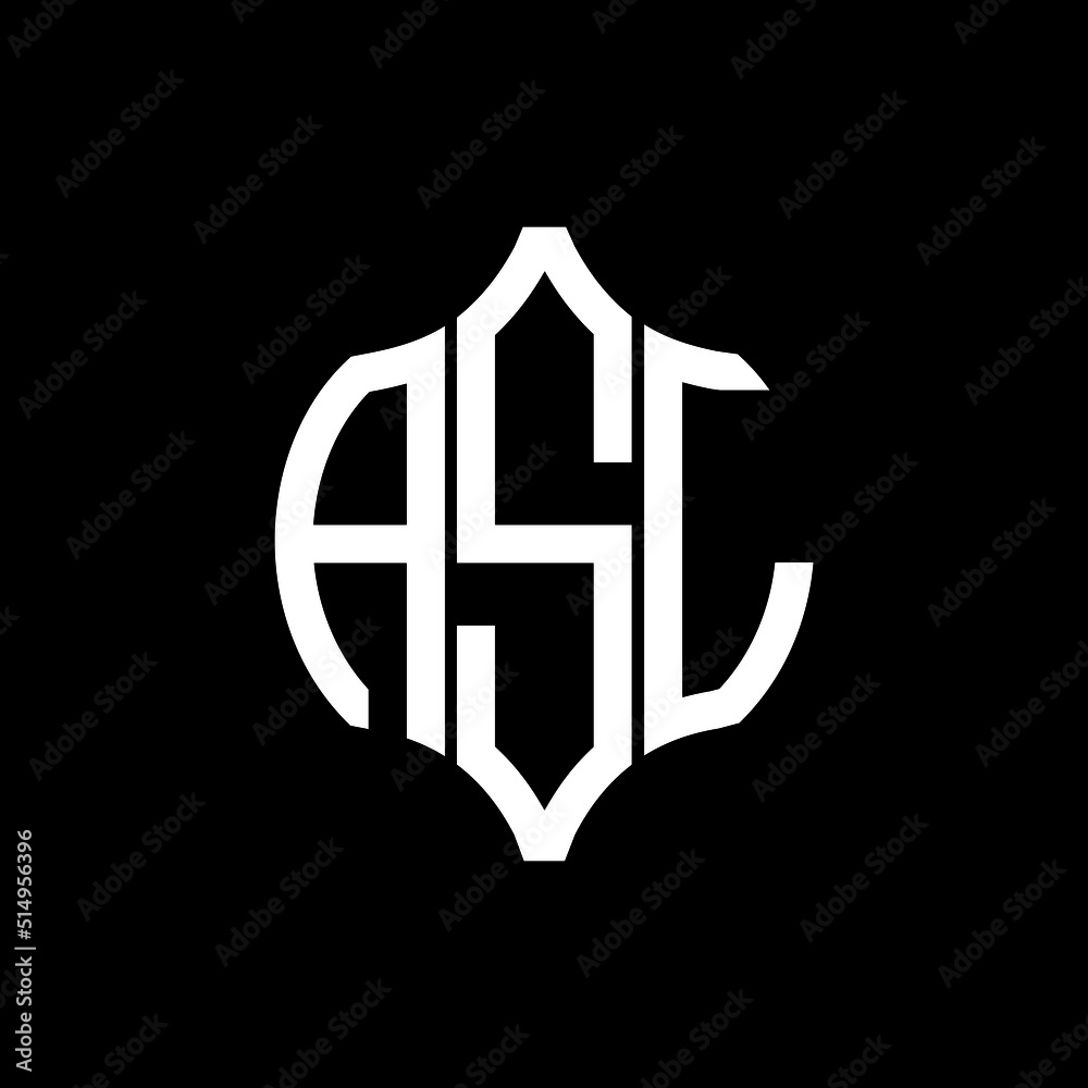 ASL letter logo. ASL best black ground vector image. ASL Monogram logo ...