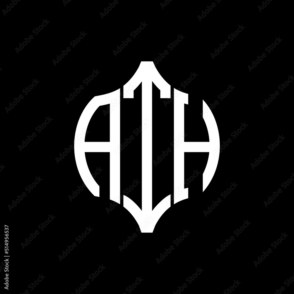 ATH letter logo. ATH best black ground vector image. ATH Monogram logo ...