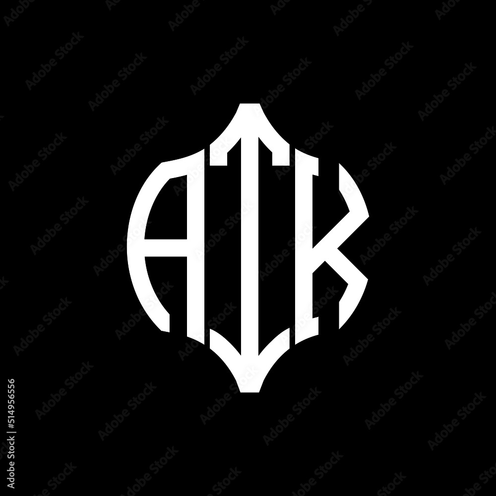 ATK letter logo. ATK best black ground vector image. ATK Monogram logo ...