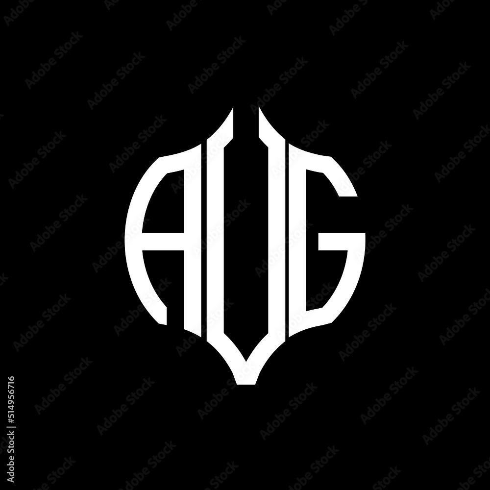AVG letter logo. AVG best black ground vector image. AVG Monogram logo ...