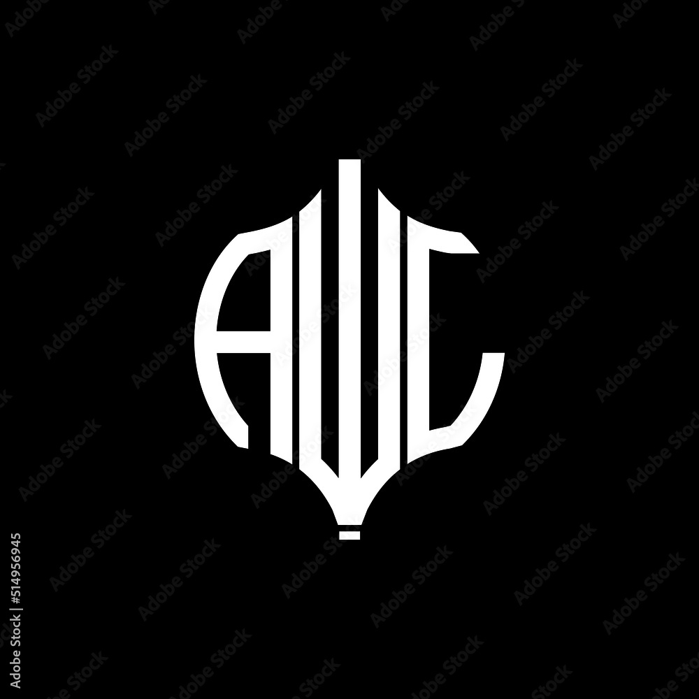 AWL letter logo. AWL best black ground vector image. AWL Monogram logo ...