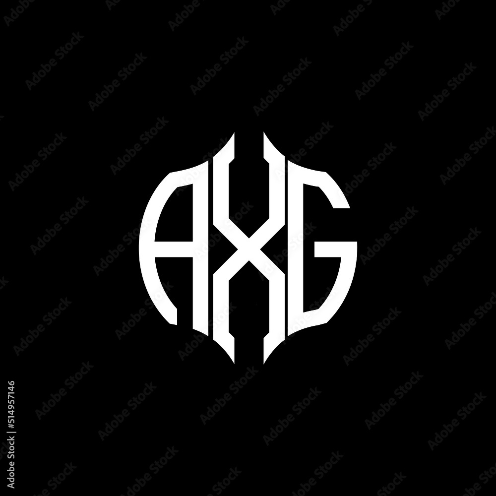 AXG letter logo. AXG best black ground vector image. AXG Monogram logo ...