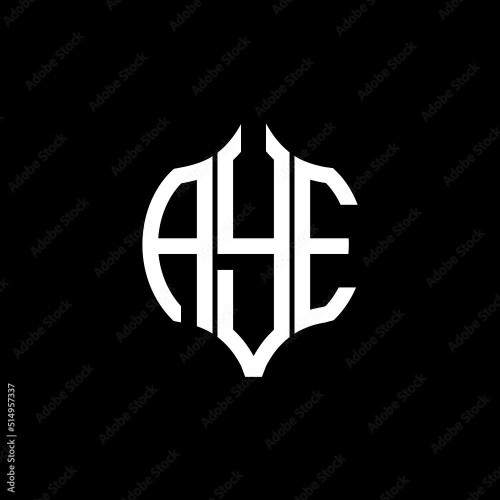 AYE letter logo. AYE best black ground vector image. AYE Monogram logo ...