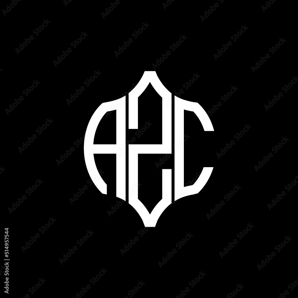AZC letter logo. AZC best black ground vector image. AZC Monogram logo ...