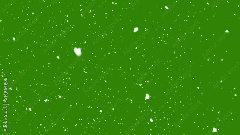 Snow falling on green screen background Stock Video | Adobe Stock