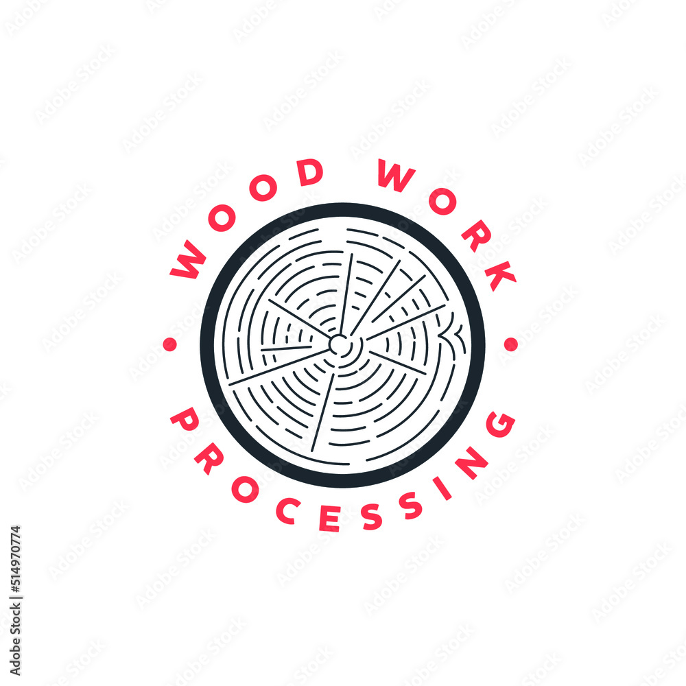 Woodworking. Tree cut emblem. Stock Vector | Adobe Stock