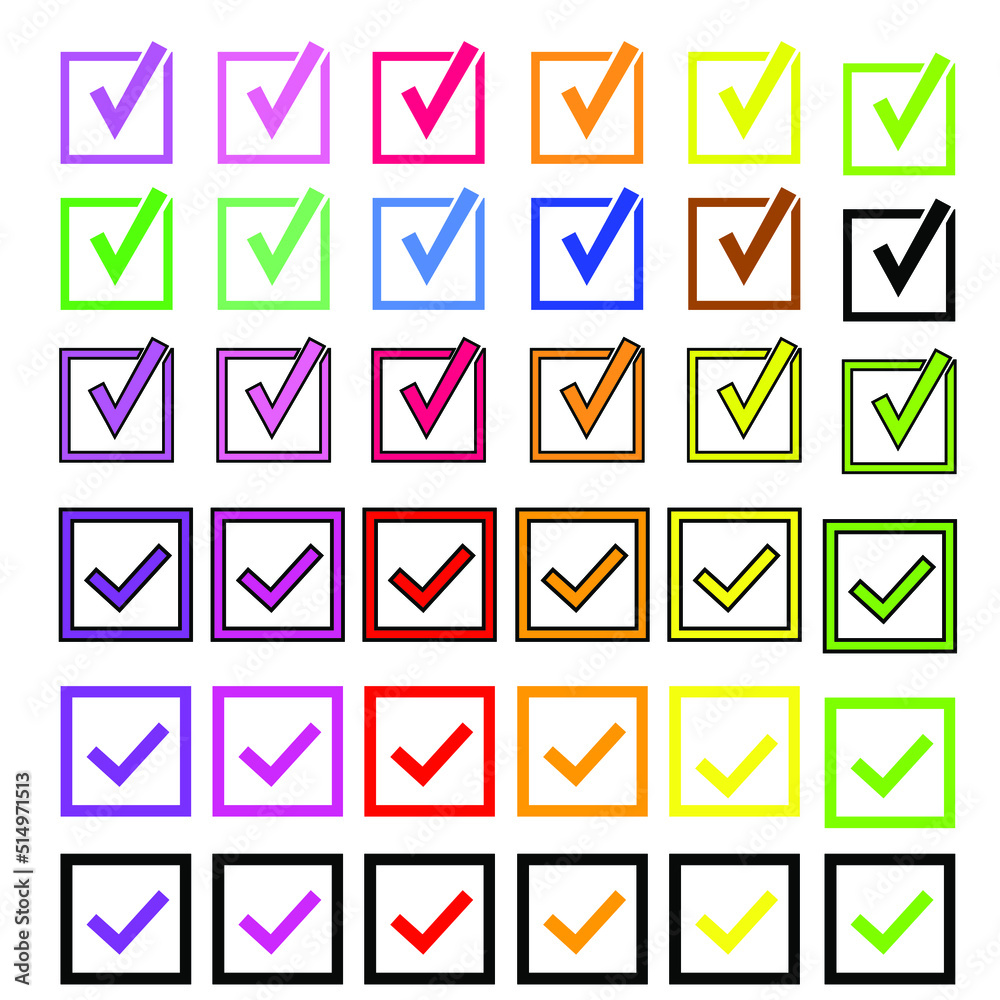 colored check mark icon. Check mark vector icon. Checkmark Illustration ... colored check mark icon. Check mark vector icon. Checkmark Illustration ...
