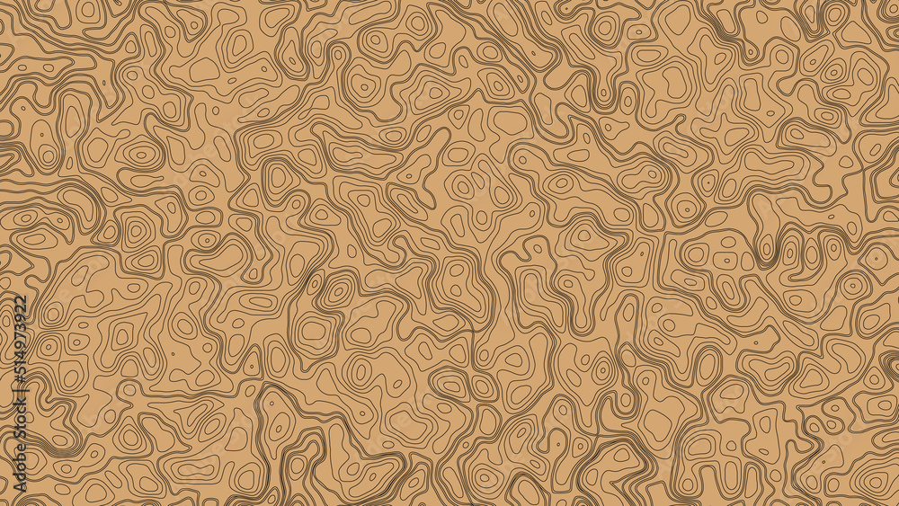 Abstract Retro Topography map. Topographic background with Aged paper ...