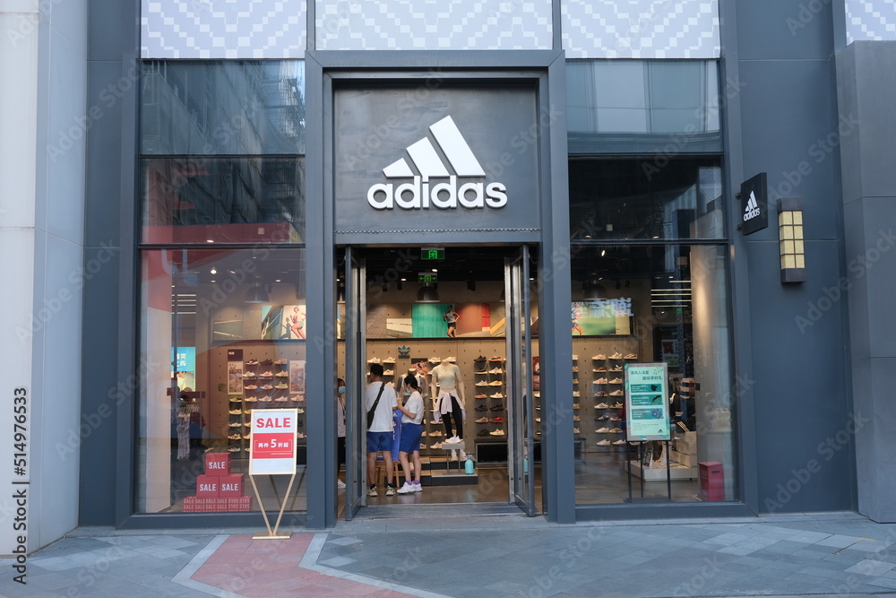 Shanghai,China-July 2nd 2022: facade of Adidas retail store and ...