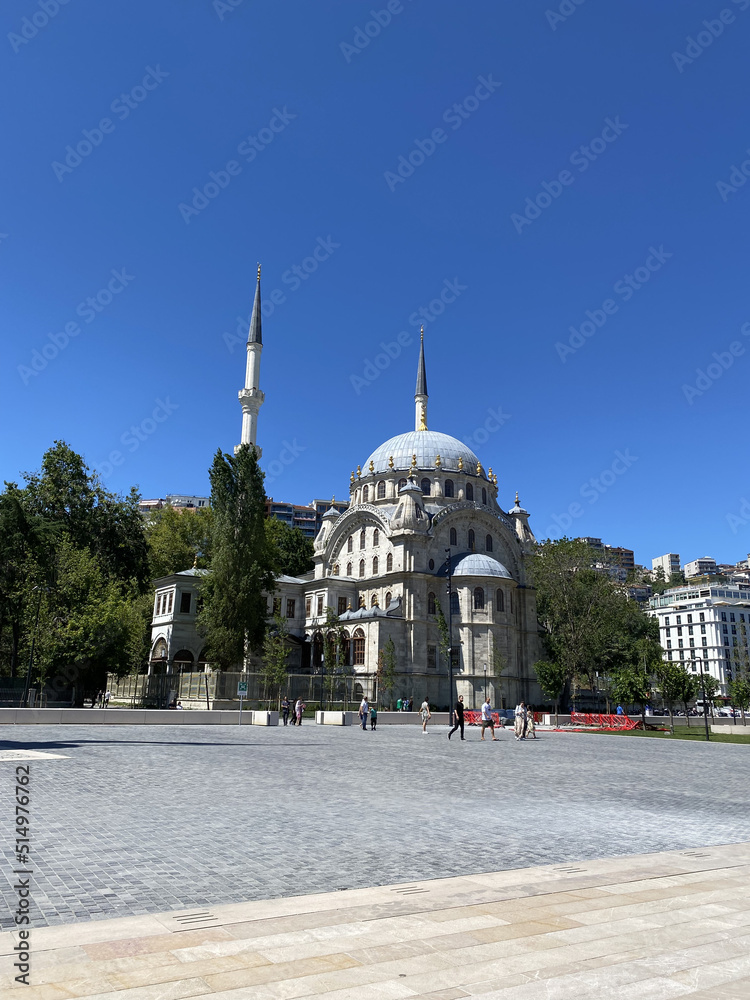 View of Yildiz Hamidiye Mosque and Clock Tower (Turkish: Yildiz Camii ...