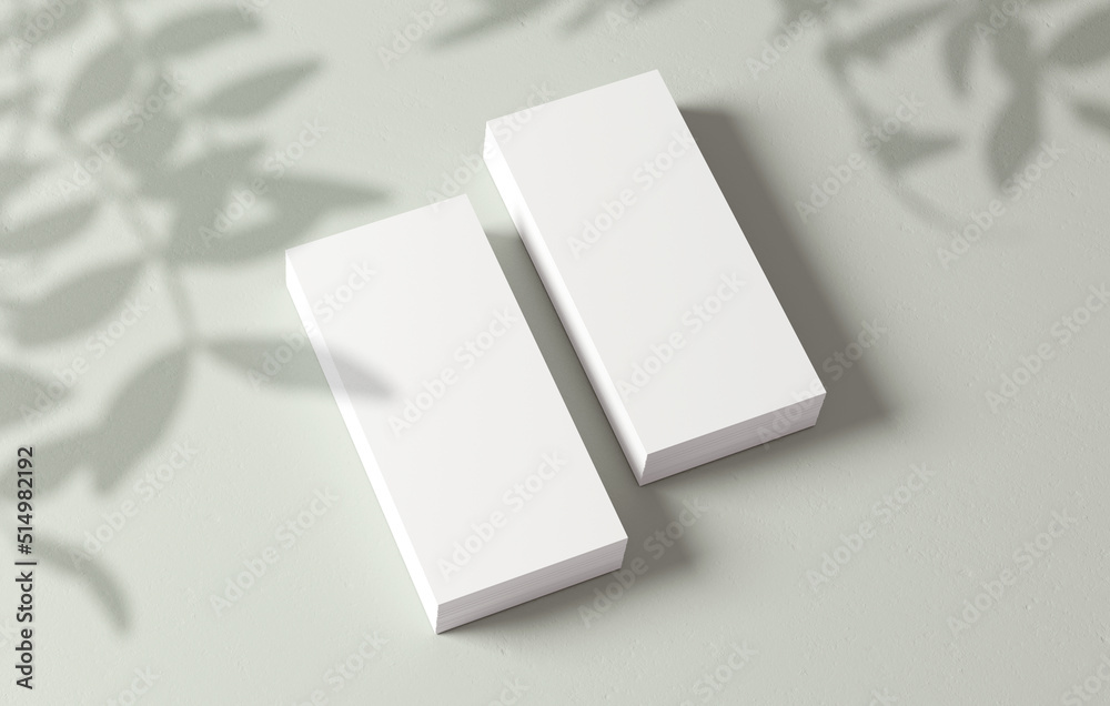 Stacks of flyers mockup blank paper for design presentation. White ...