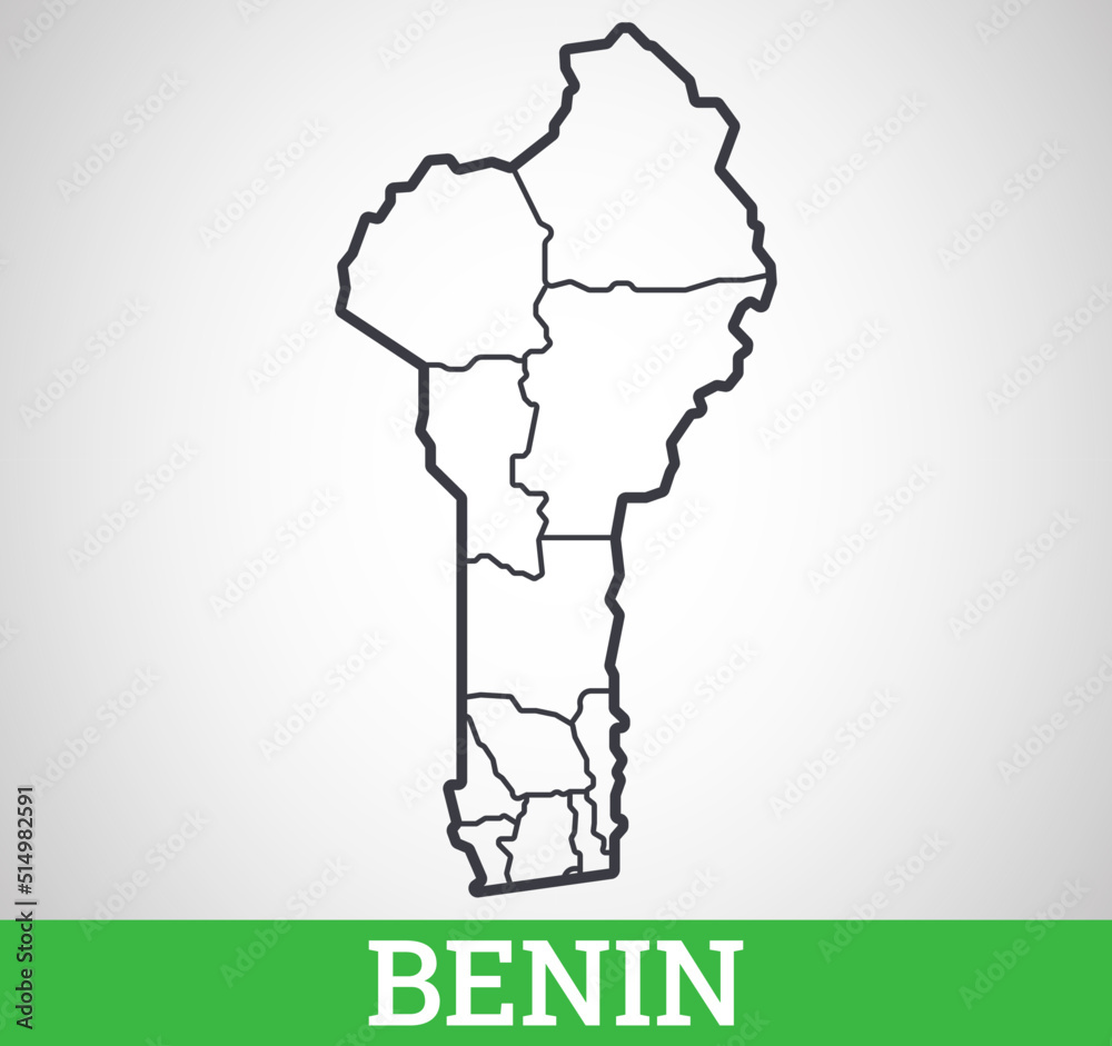 Simple outline map of Benin. Vector graphic illustration. Stock Vector ...